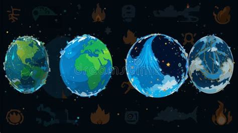 Animated Earth Stages Water Cycle Evolution In Space Stock