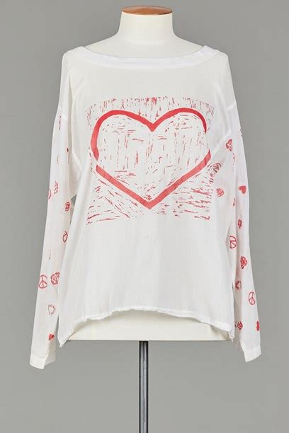 Chlorofile Love And Peace Cotton Long Sleeve Top 1988 New Zealand Fashion Museum