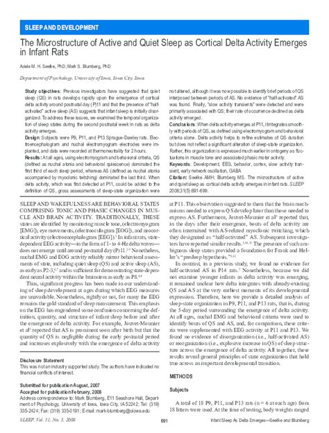 Pdf The Microstructure Of Active And Quiet Sleep As Cortical Delta