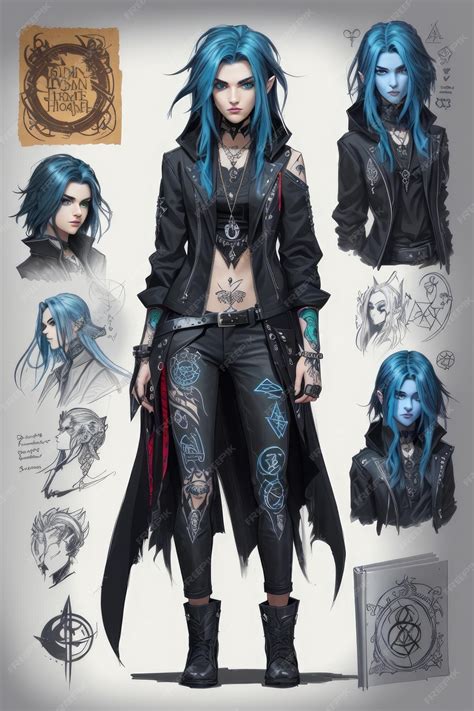 Premium Photo A Girl Drawn In The Style Of Arcane With Colored Hair