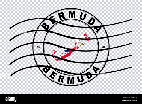 Map Of Bermuda Postal Passport Stamp Travel Stamp Clipping Path