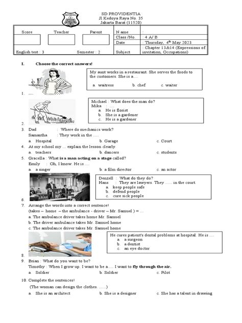 Grade 4 English Test 3 Chap 13 14 Sms 2 23 Pdf