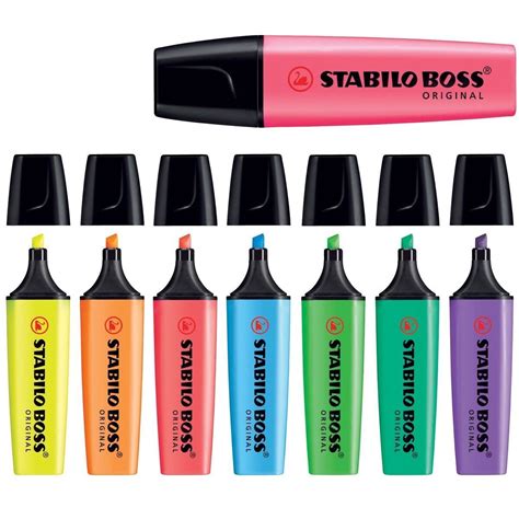 STABILO BOSS 70/8-8 HIGHLIGHTER Assorted Colours Wallet of 8