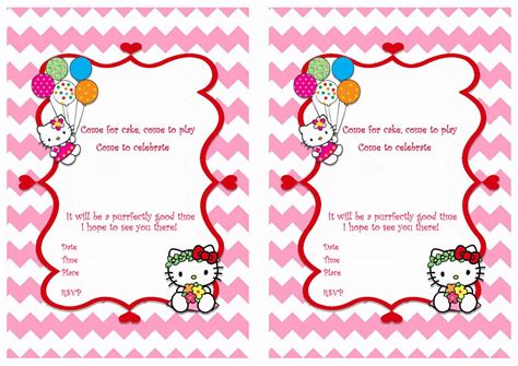 Printable Hello Kitty Birthday Invitation Printable Free Templates