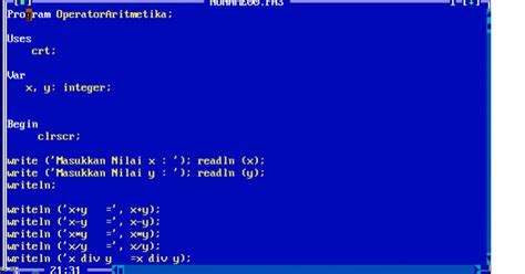 Program Broland C Program Pascal Aritmatika