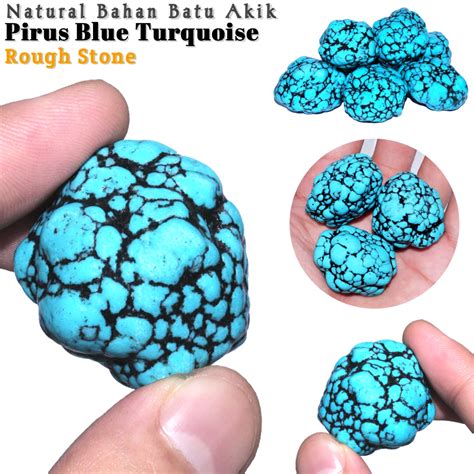 Bahan Batu Rough Pirus Blue Tuquoise Natural Alam Dijamin Garansi Lazada Indonesia