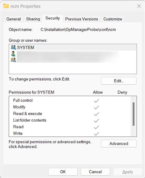 write permission denied support manageengine network configuration