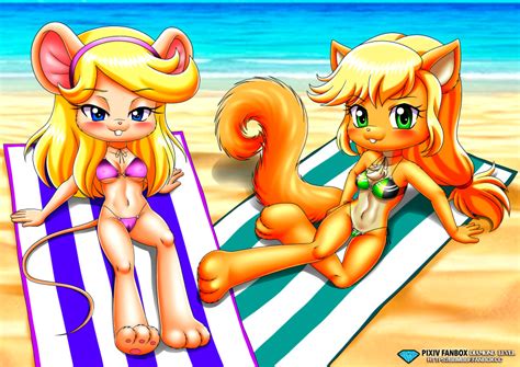 Rule 34 2girls Anthro Bbmbbf Beach Blush Cat Diamond Level Female