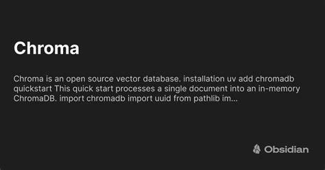 Chroma Obsidian Publish