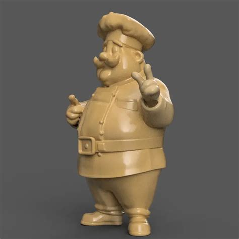 Sculptures And Artworks Stl Download Cute Chef 3d Model Stl For Kitchen Decor And Tsby Hive