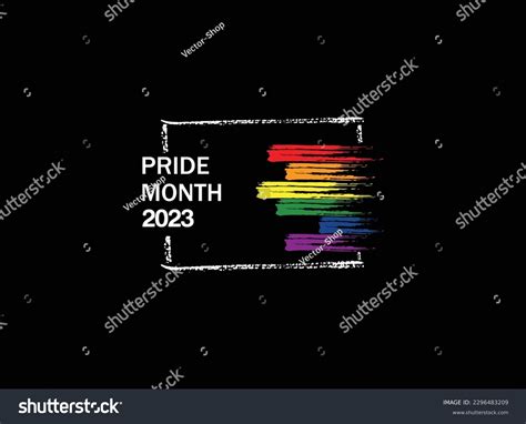 Pride Month 2023 Logo Card Flag Stock Vector Royalty Free 2296483209