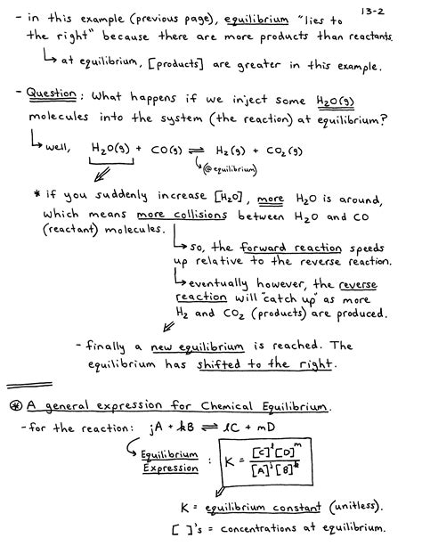 Chemical Equilibrium And Ice Method Notes