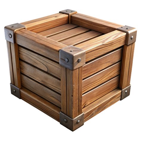 Magnificent Modern Wooden Crate Side View Isolated Professional