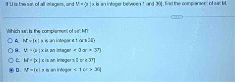 Solved If U Is The Set Of All Integers And M Xx Is An Integer