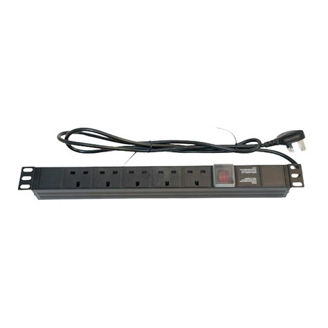 Cabinet Pdu 5way 1u 19″ 5 Way Uk Pdu With Wire And Uk Plug Protect Cctv