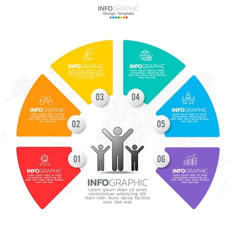 Infografía con opciones de 6 pasos partes pasos o procesos Vector Premium
