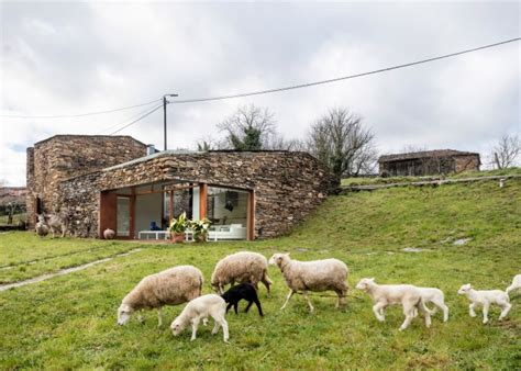 Stone Wine Cellar Converted Into Home By Cubus Arquitectura
