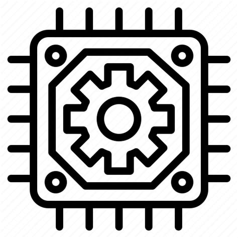 Processor Chip Cpu Computer Microchip Icon Download On Iconfinder