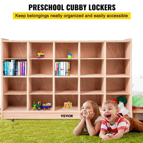 Vevor Cubby Wooden Storage Unit 20 Cubby Storage Unit Classroom 30 Inch High Pl