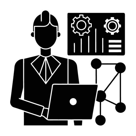 Ai Driven Analytics By Data Scientist Silhouette Isolated On White