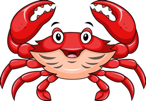 Cute Happy Crab On White Background Dibujos Frutas Y Verduras Buenas