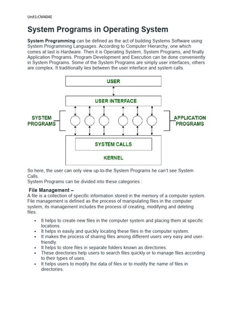 Unit1 System Programs In Operating System Pdf Computer File