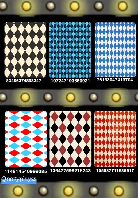 Diamond Pattern Decals For Roblox Clown Decals Royale High Bloxburg