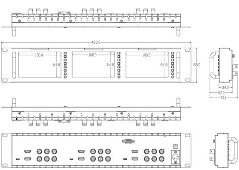 Triple 5 2ru 800×480 Broadcast Lcd Rack Mount Monitor With 3g Sdi Hdmi Av Input And Output