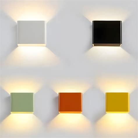 2 Light Square Wall Light Fixtures Modern Style Metal Wall Mount Lamp