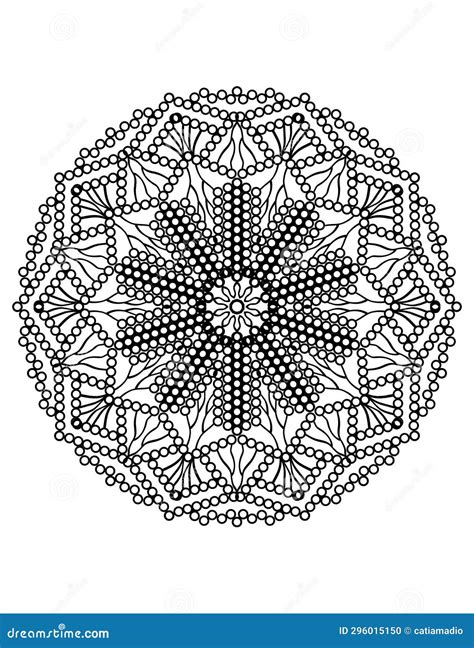 Detailed Intricate Circular Mandala Coloring Page Stock Illustration Illustration Of