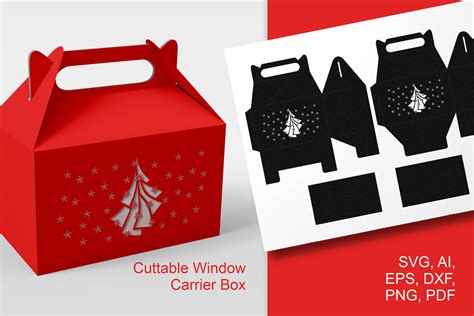 Christmas Tree Carrier T Box Template · Creative Fabrica