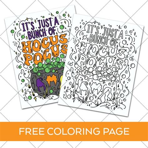 Hocus Pocus Coloring Page Free Printable Halloween Coloring Pages