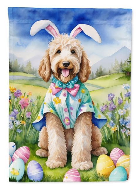 Goldendoodle Easter Egg Hunt Garden Flag Mailbox Flag Decorative Yard