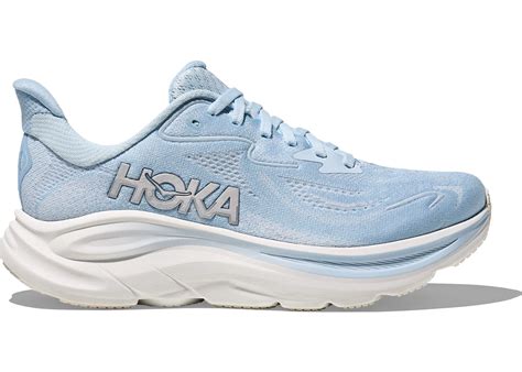 Hoka One One Clifton 10 Glacier Blue Silver Womens Side Kicks