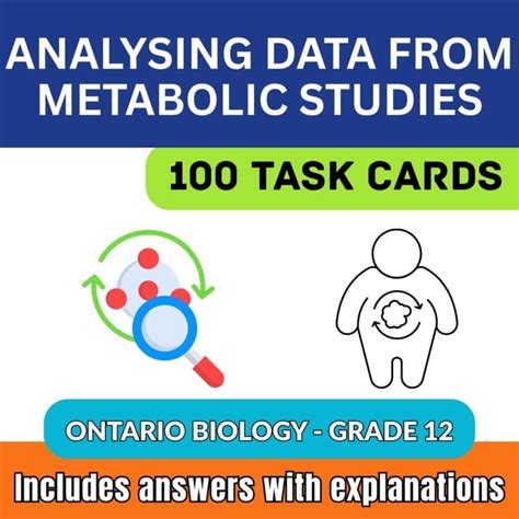 Ontario Biology Metabolic Data Analysis Task Cards Grade 10 12
