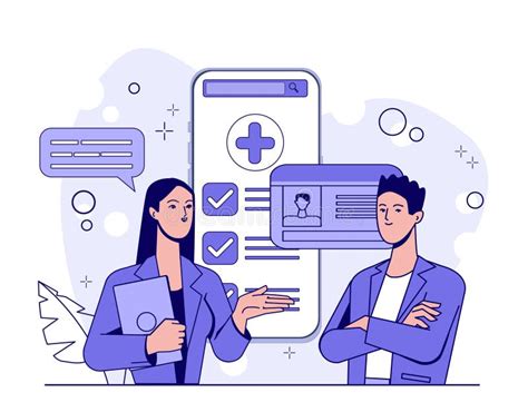 Digital Health Id Verification Concept Vector Illustration Stock