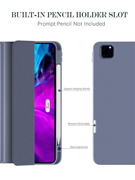 Capa Protetora De Ipad De Cor Sólida Apple Com Compartimento Para