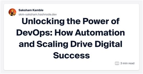Saksham Kamble On Linkedin Unlocking The Power Of Devops How Automation And Scaling Drive Digit