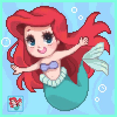 Chibi Ariel Pixel By Theluckypetals On Deviantart