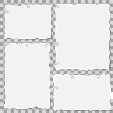 Lembaran Kertas Robek Set Strip Kertas Robek Ilustrasi Vektor
