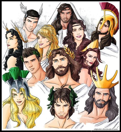 Pantheon Of Olympian Gods By Rebenke Greek And Roman Mythology Greek