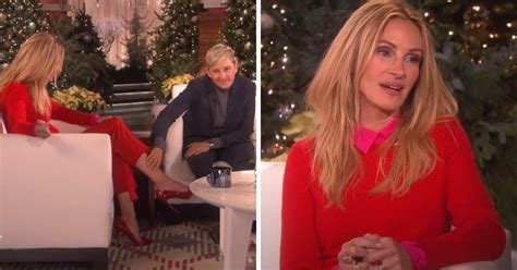 Ellen Degeneres Creepily Checks Out Julia Roberts Legs In Awkward Tv Moment Did You Shave