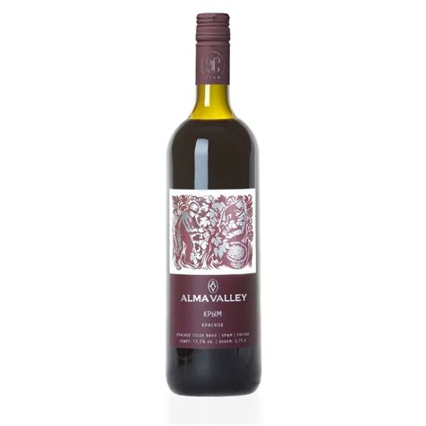 Купить красное сухое Вино Alma Valley Red 2017 г 750 мл российское Вино ...