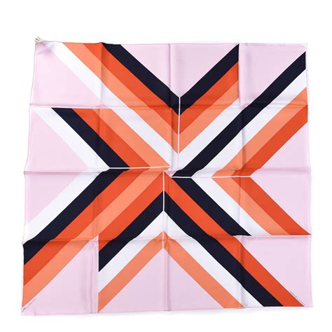 Hermes Silk Centered Rhyme De Elaine Lustig Cohen Scarf 90 Rose Pale Orange Marine 301491