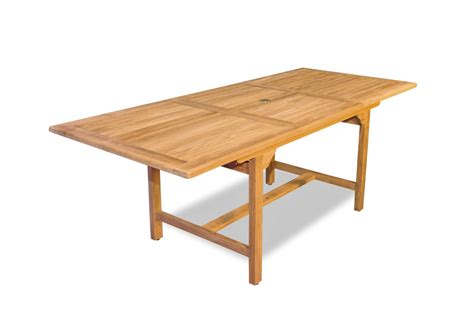 84 Natural Teak Rectangular Extension Outdoor Patio Wooden Dining