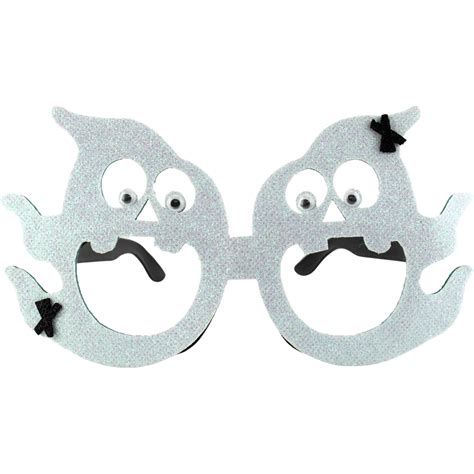 Glitter Ghost Novelty Halloween Glasses Discount Party Supplies