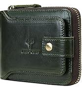 Calfart Slim Zipper Wallets For Men Rfid Leather Mens