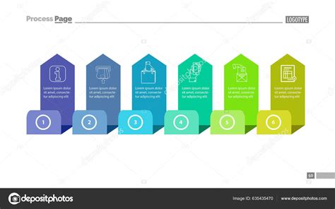 Six Step Process Chart Slide Template Element Diagram Strategy Plan