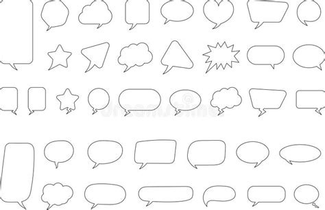 Speak Bubble Text Message Box Chatting Box Cartoon Set Vector
