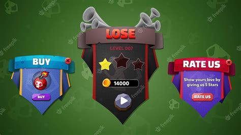 Premium Vector Set Of Game Assets Menu Buttons Back Ground Screen